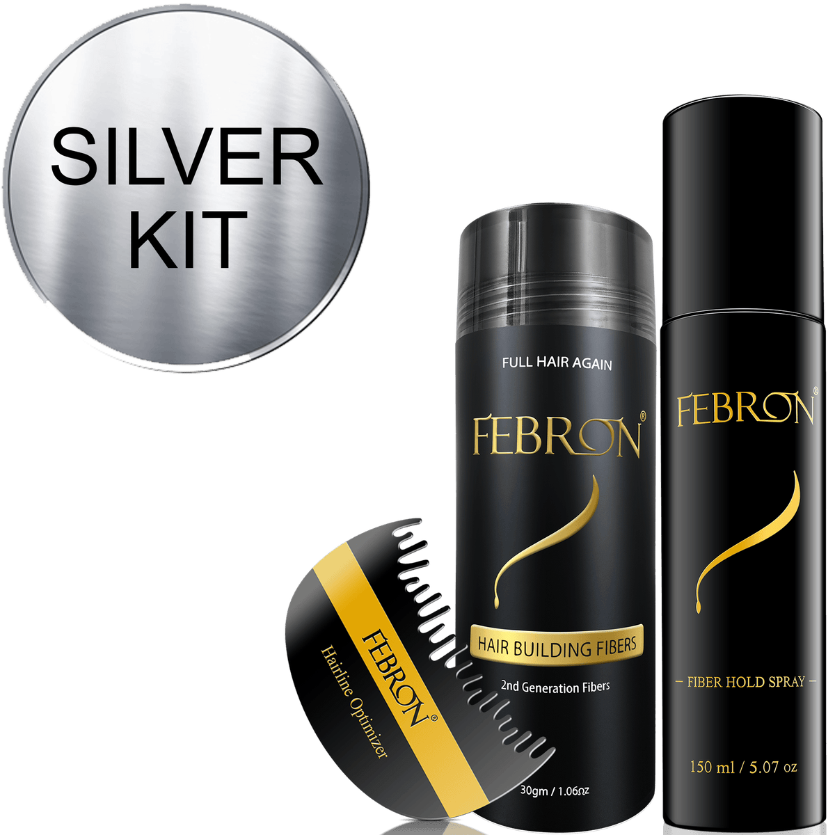 Febron® SILVER KIT 10% OFF | Hair Thickening Fibers Kit